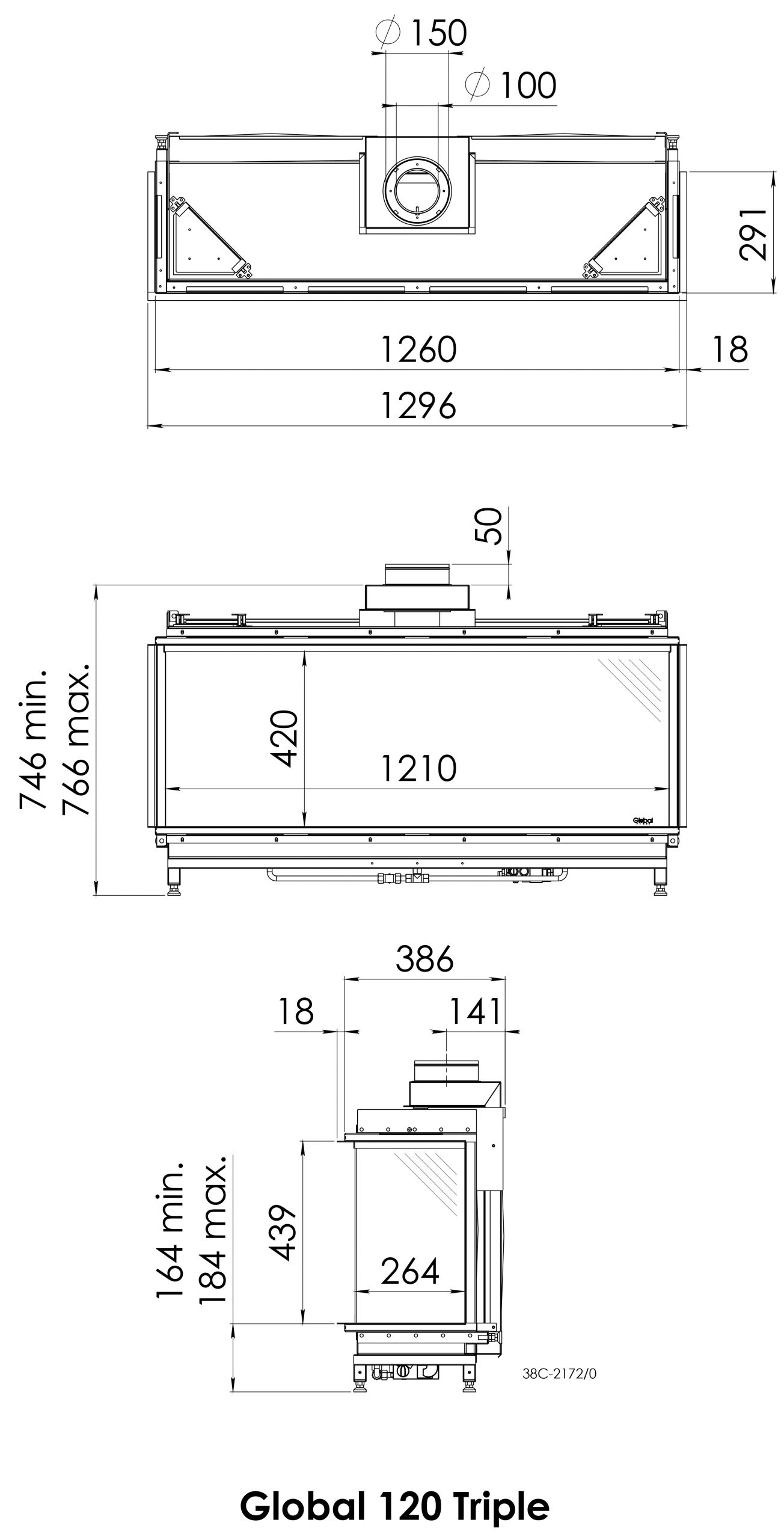 DRU Global 120 Triple BF - Fireplaces